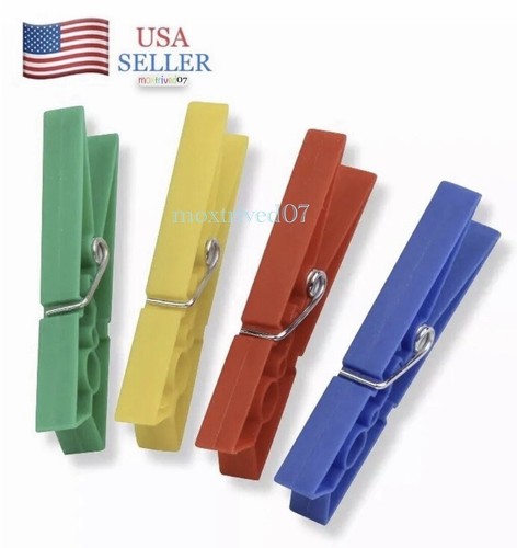 24 Plastic Clothespins Dry Laundry Clothes Pins Clips Hangs Clothing ...