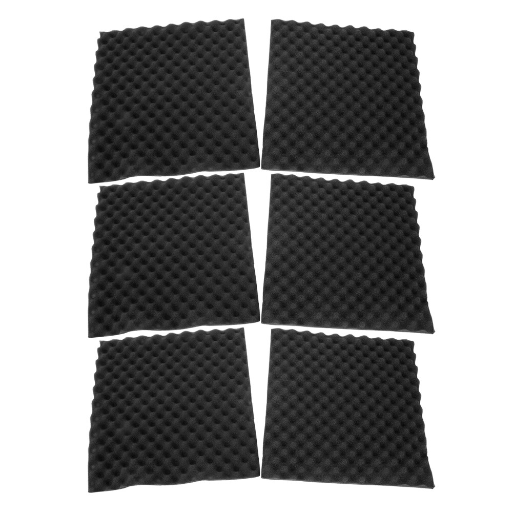 6 Piece Charcoal Acoustic Panel Studio Foam Wedge Fireproof Insulation ...