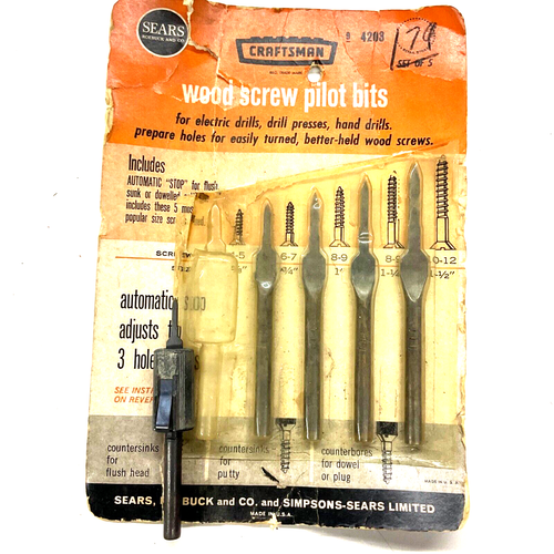 VINTAGE CRAFTSMAN TOOLS WOOD SCREW PILOT BIT SET, 4203, USA | eBay