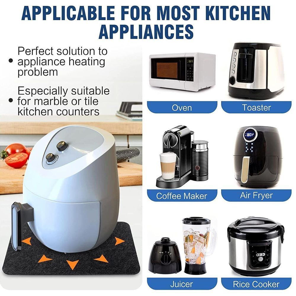 2 x Heat Resistant Mat for Air Fryer Countertop Protector Kitchen Felt ...