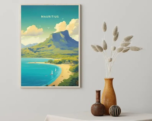 Mauritius Africa Travel Print Poster Poster Travel Poster, Mauritius ...