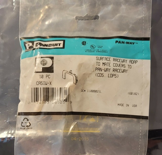Panduit Raceway, Non-Metallic, Single CA5IW-X (CA5IWX) for sale online ...