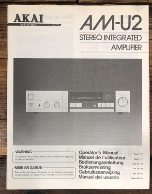 Akai AM-U2 Amplifier Owners / User Manual *Original* | eBay