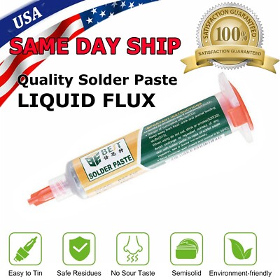 10cc Syringe Liquid Flux Soldering Paste Welding Tool 183C Tin Solder ...