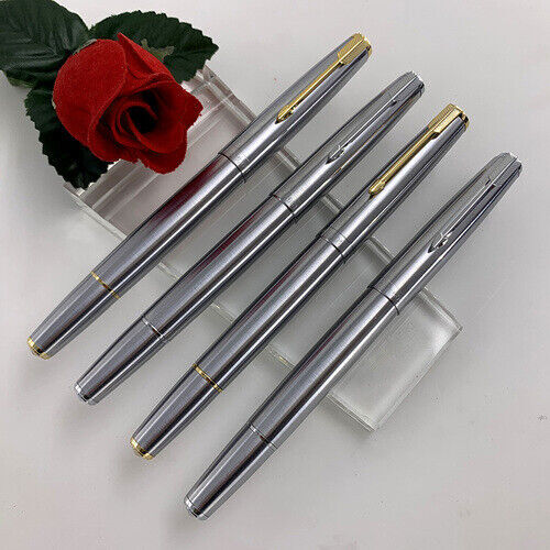 WS 601 Metal Steel Fountain Pen F 0.5/EF 0.38 14K Gold Nib Piston Ink ...