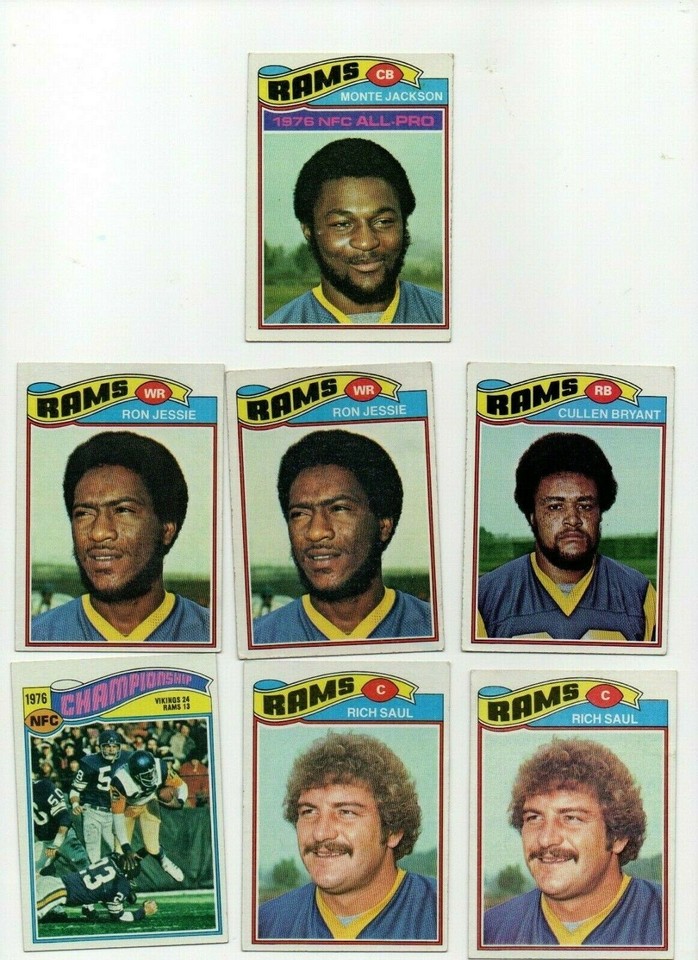 LOS ANGELES RAMS MONTE JACKSON RON JESSIE 1977 TOPPS 16X VINTAGE VG-EX ...