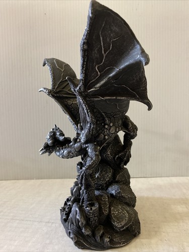 VTG De Capoli Dragon W/ Castle Statue Collectible Mythical Magical ...