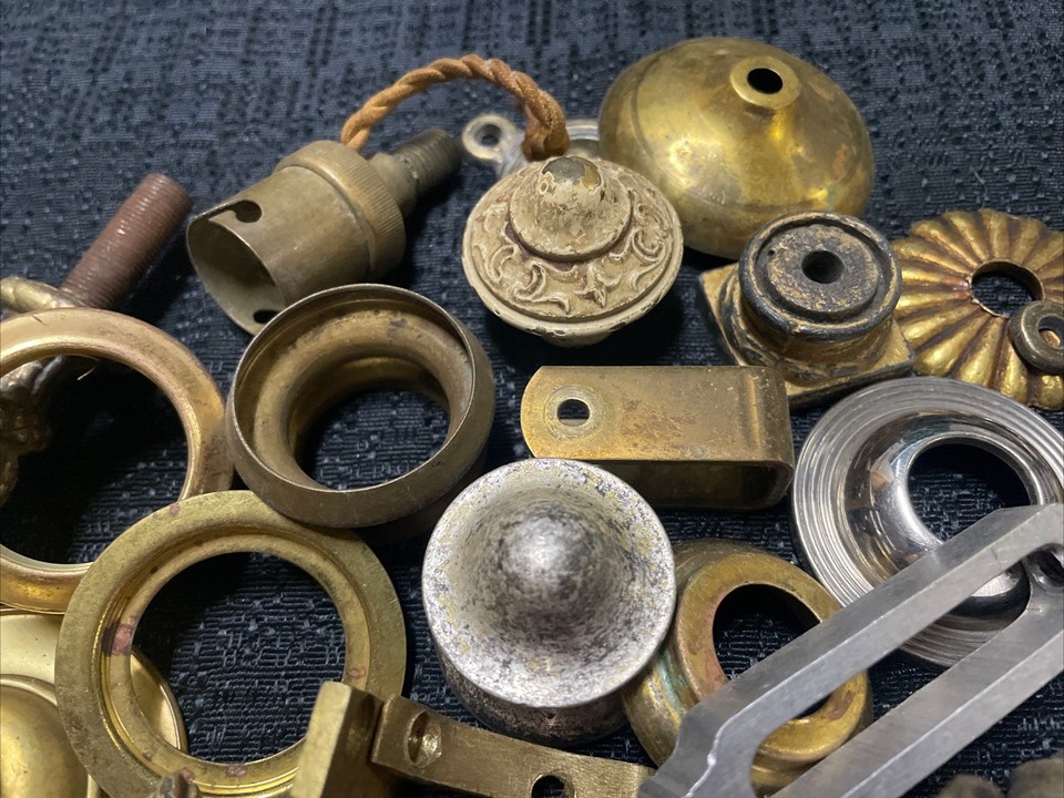 Lot Vintage Antique Assorted Lamp Chandelier Light Hardware Parts ...