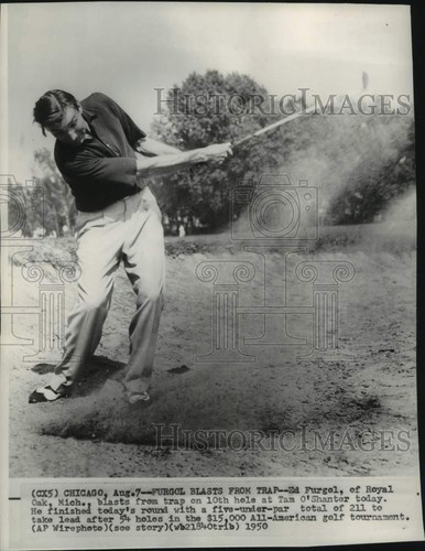 1950 Press Photo Golfer Ed Furgol during All-American golf tournament ...