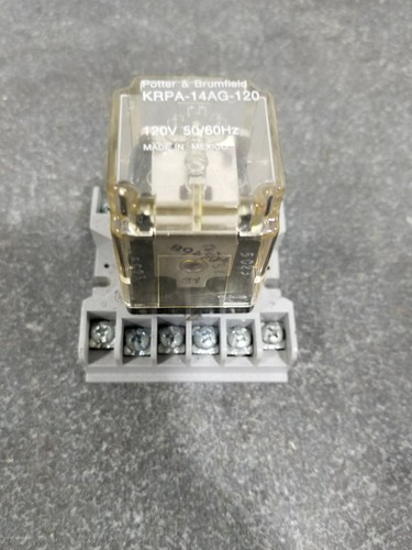 Potter & Brumfield 27E123 Relay Socket W/ KRPA-14AG-120 Relay 120V ...