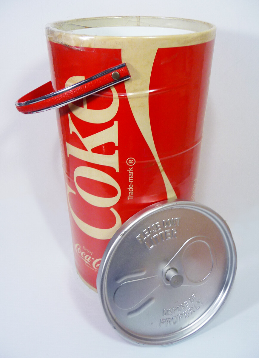 Vintage COCA COLA "Pop Top Can" COOLER ICE BUCKET (1970s) Thermo-Serv ...