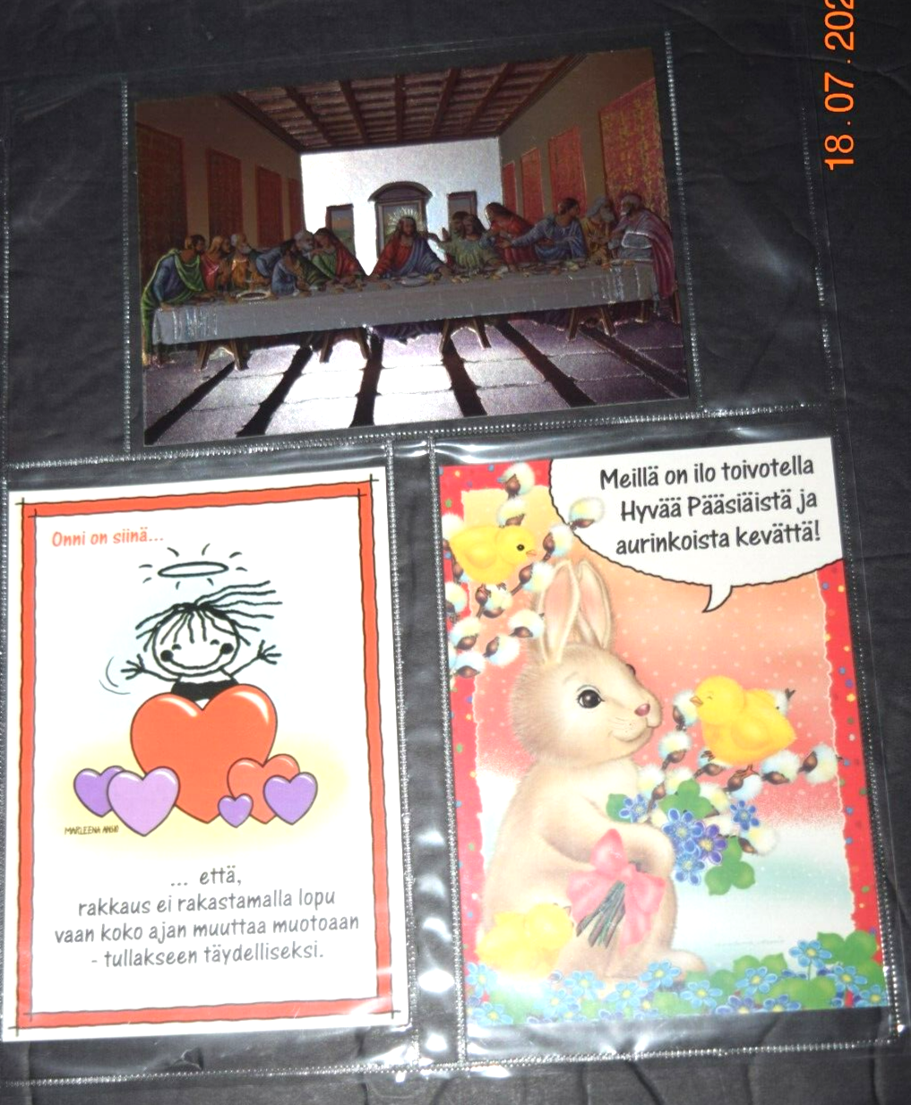 VTG, 3 x Mixed Postcards "Last Supper, Rabbit and Cartoon," (4" x 6 ...