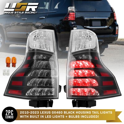 OE F-Sport Style BLACK LED Tail Light Set L+R For 2010-2023 Lexus GX460 ...