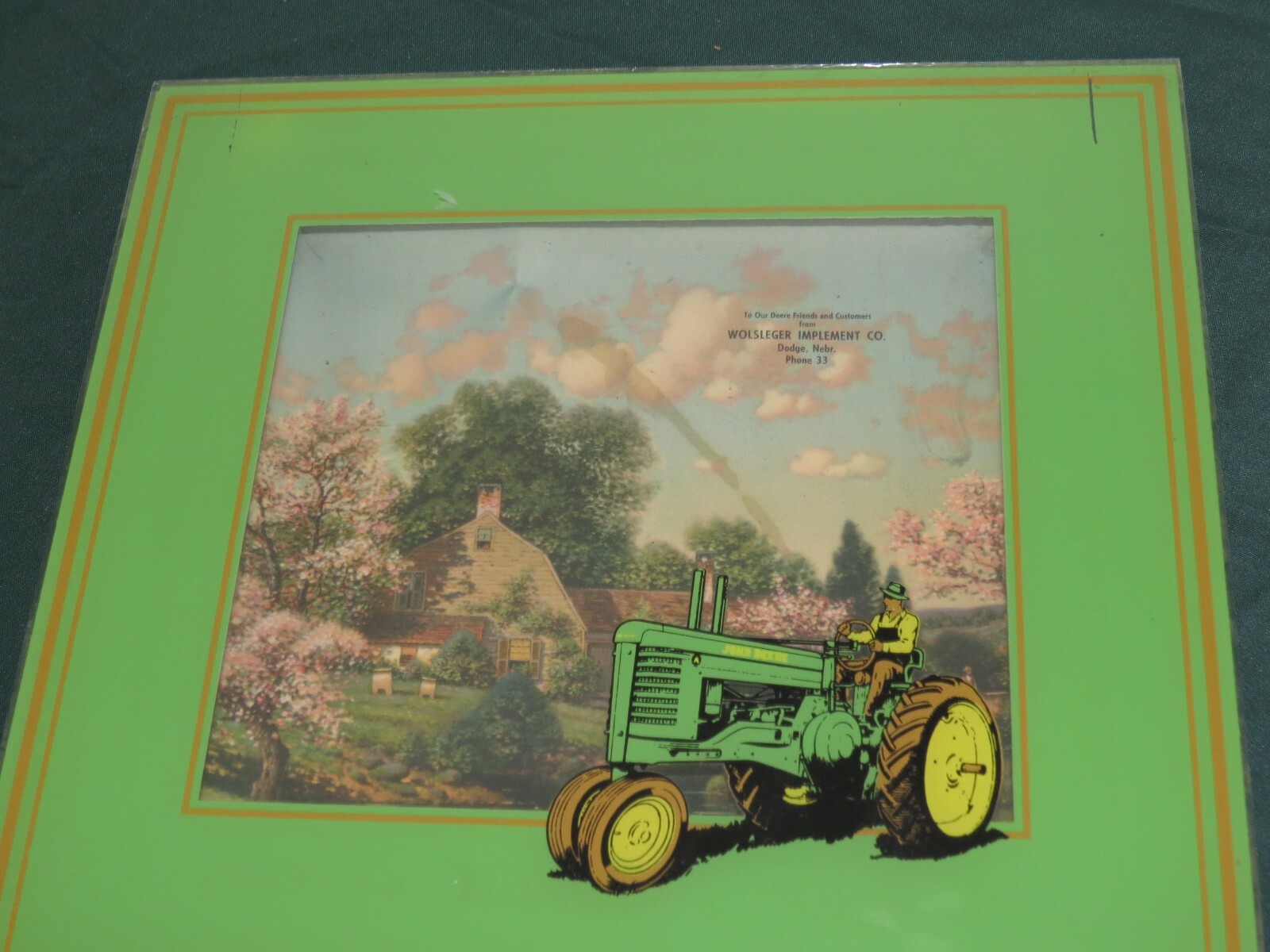 Vintage John Deere model A Tractor SHADOW BOX Original 1940's Dodge ...