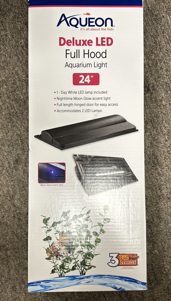 Aqueon Deluxe Aquarium LED Full Hood 24" New | eBay