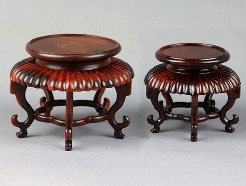 Bonsai Teapot Stone Vase Flower Rack Base Decor Rosewood Carved ...