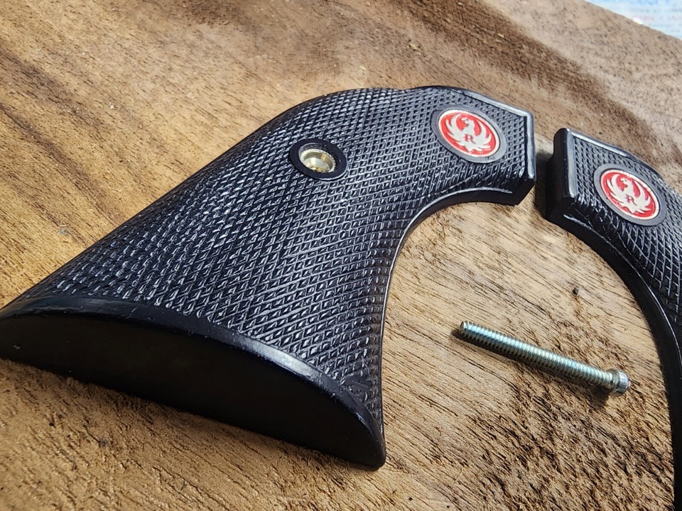 New Repro Ruger Revolver Grips XR3 Blackhawk Single Six W/ Red Ruger ...