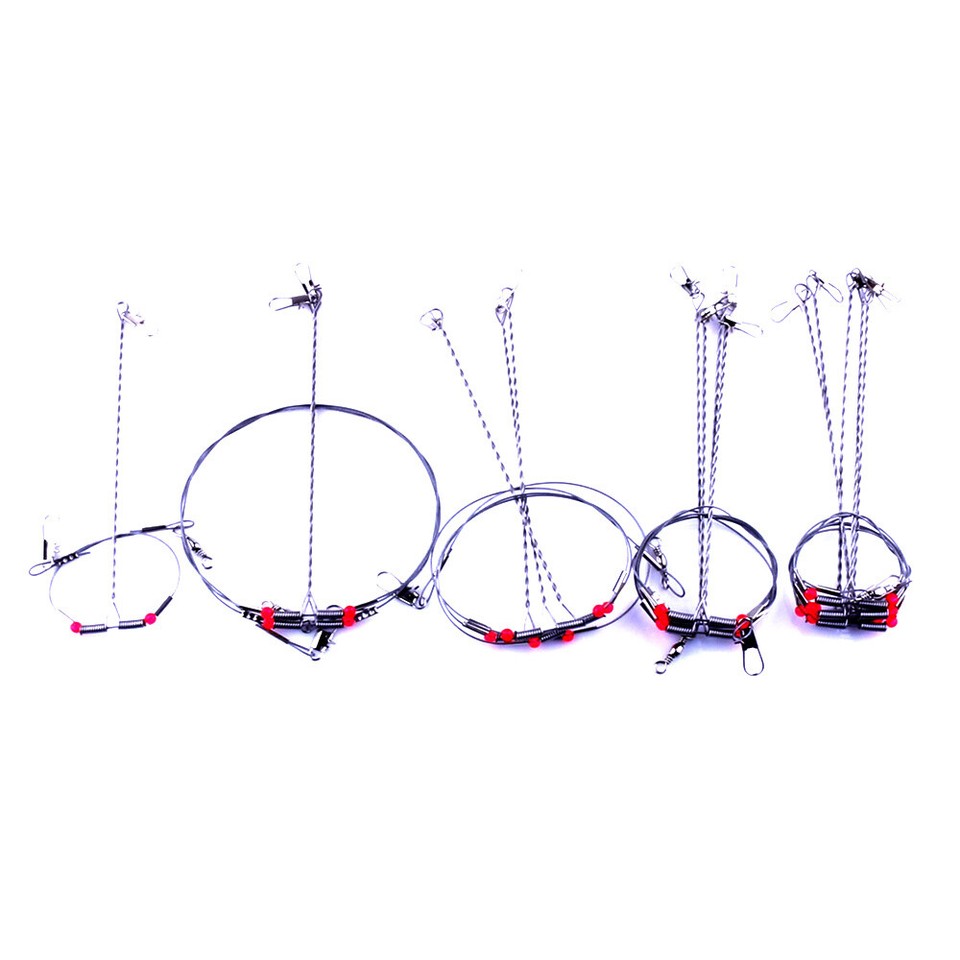 10/20 Pack Top Bottom Rig Stainless Steel Wire Trace Leader Snap Swivel ...