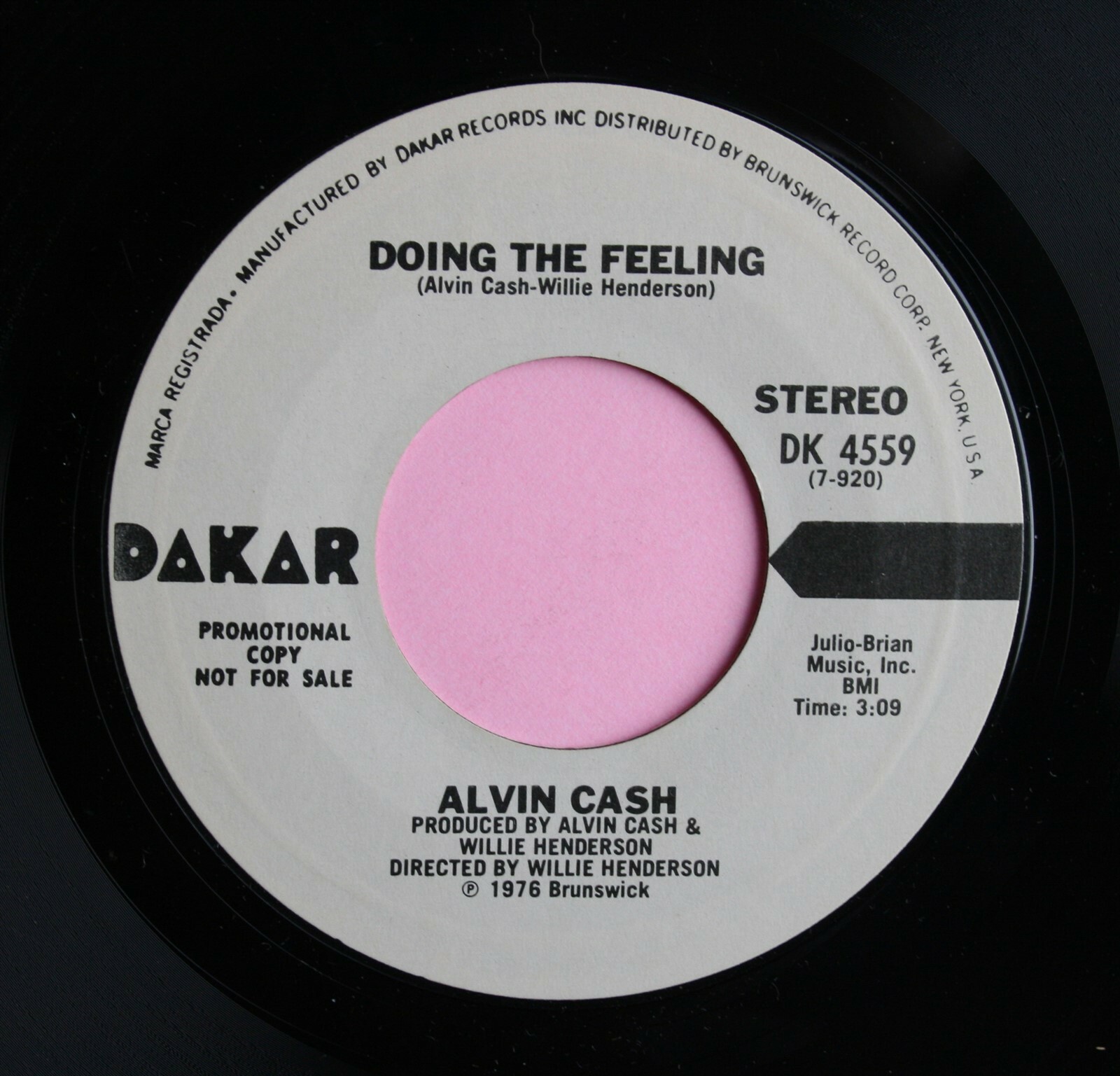 ALVIN CASH Funk Soul PROMO 45rpm Doing the Feeling Mono b/w Stereo ...