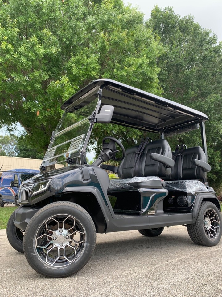 BLACK EVOLUTION RANGER D5 GOLF CART LSV STREET LEGAL 4 SEAT FAST 105AH ...
