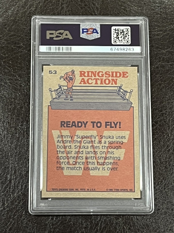 1985 Topps WWF Ready To Fly! Andre The Giant Jimmy Snuka #53 PSA 8 NM ...