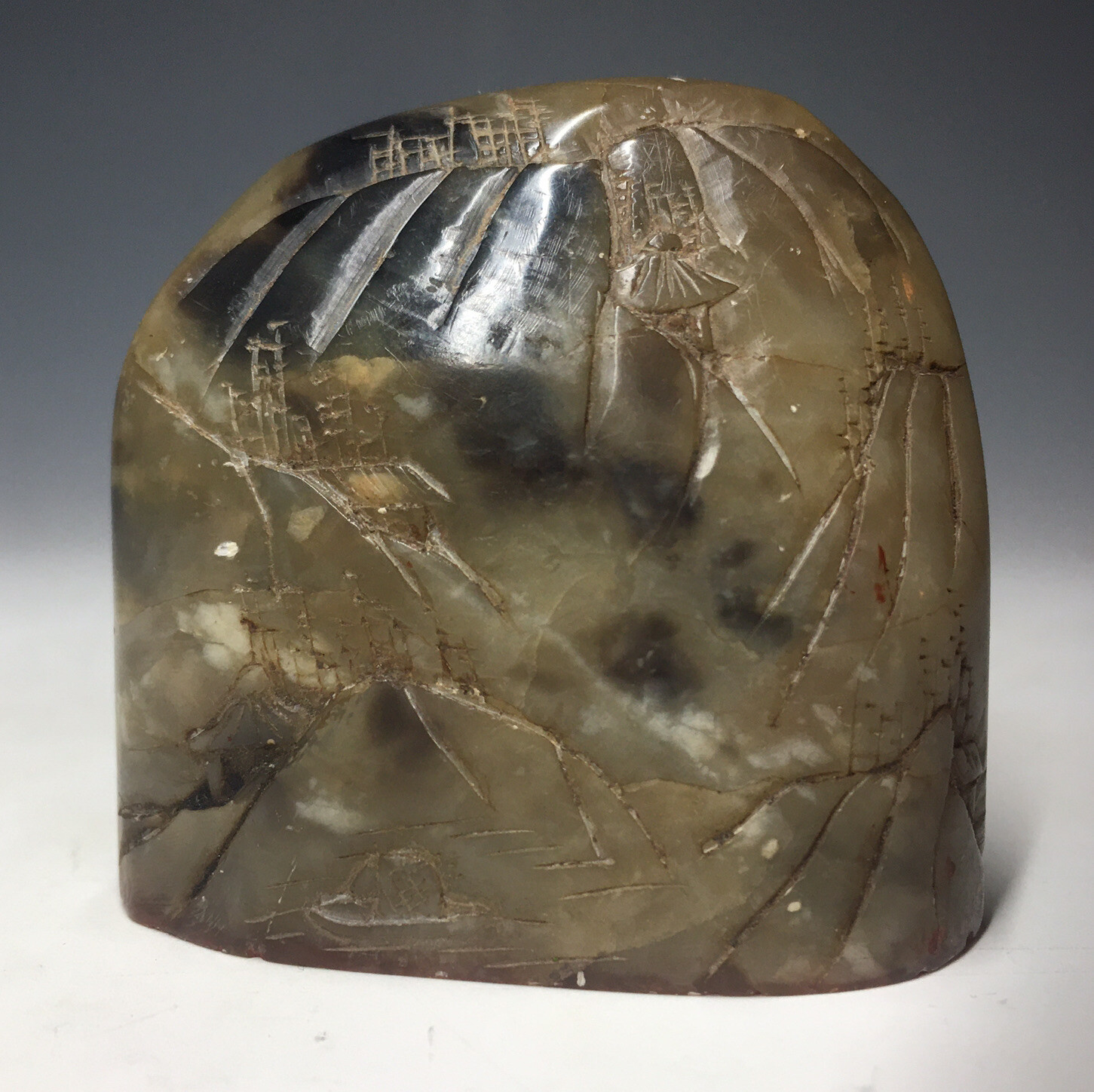 Shou Shan Stone Carved Landscape Mountain Tian Huang Shoushan Seal ...