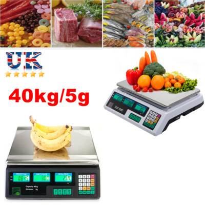 40kg Electronic Digital Price Scales Commercial Food Weighting Shop ...
