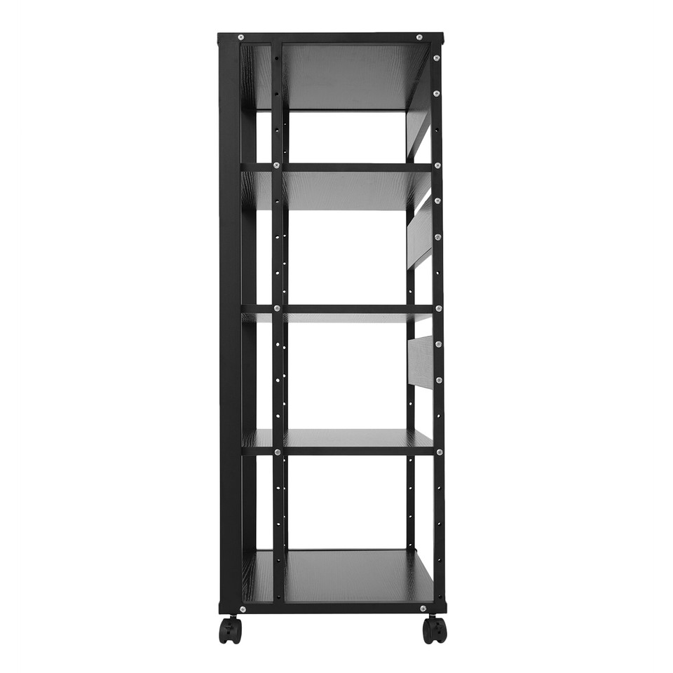 5-Tier AV Media Stand Rack Black Tall Heavy Duty Audio-Video Media ...