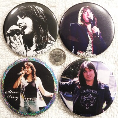 Steve Perry PIN BUTTON LOT 4 Large Live Concert Photo Journey Band Rare ...