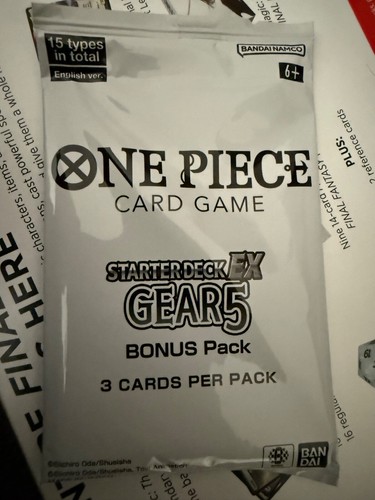 BONUS PACK 2025 One Piece STARTER DECK EX - GEAR 5 Sealed- 3 Cards per ...