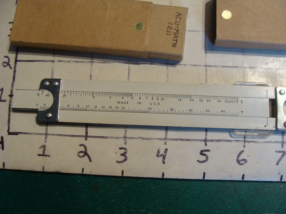 Vintage Pocket SLIDE RULE: ACU-MATH no 1211 w some wear, in made box | eBay