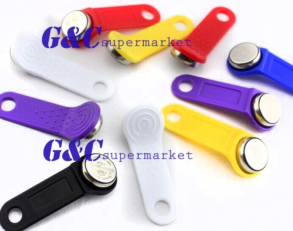 5PCS DS1990A-F5 TM Card iButton Tag with wall-mounted holder Red M97 ...