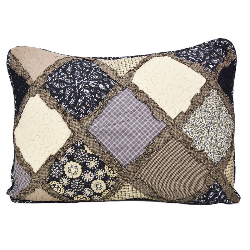 Donna Sharp Lexington Rag Quilt **King** 3-Piece Set Country Farmhouse ...