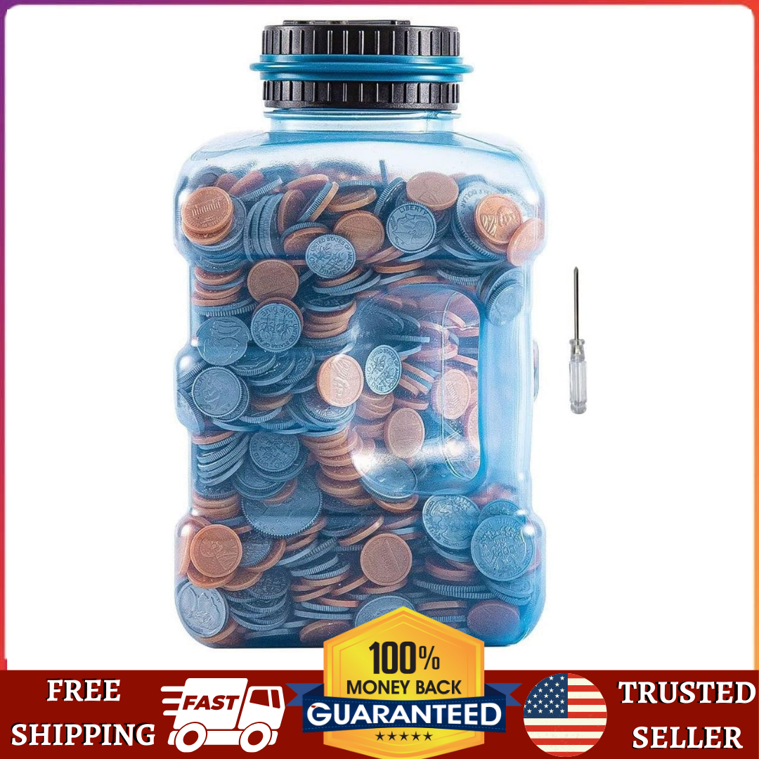 Large Plastic Coin Banks 9" RED Plastic Piggy Banks Cash Saving Pigs