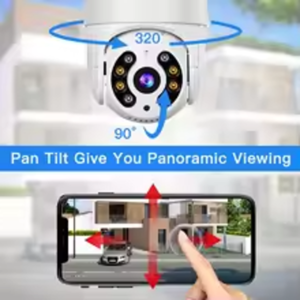 8MP 4K Wireless PTZ IP Camera HD 1080P Night Vision Outdoor WiFi CCTV ...
