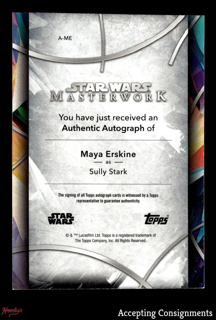 2024 Topps Star Wars Masterwork Autograph Maya Erskine as Sully Stark ...