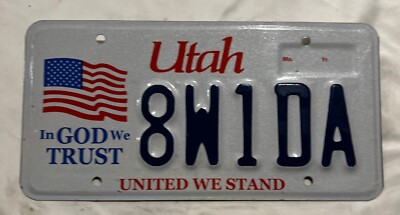 LICENSE PLATES UTAH 8W1DA IN GOD WE TRUST | eBay