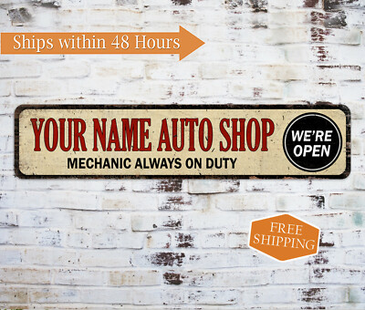 Custom Name Auto Shop Decor Sign Mechanic Personalized Gift 4x18 ...