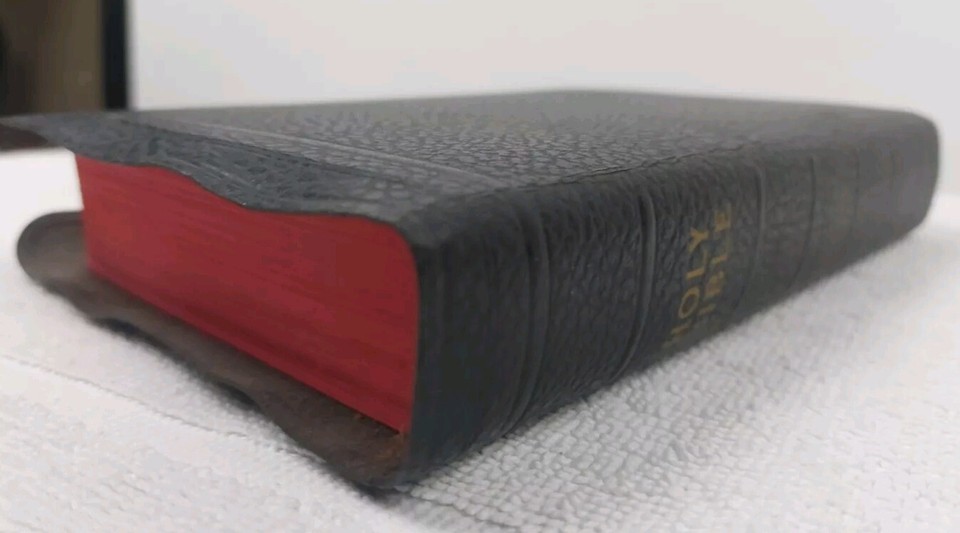 Holy Bible Red Letter Version Vintage Leather Bound Red Sides KJV | eBay