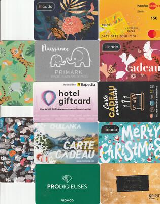## LOT n° 53 / 12 cartes cdx divers ## Carte cadeau GIFT CARD - (France ...