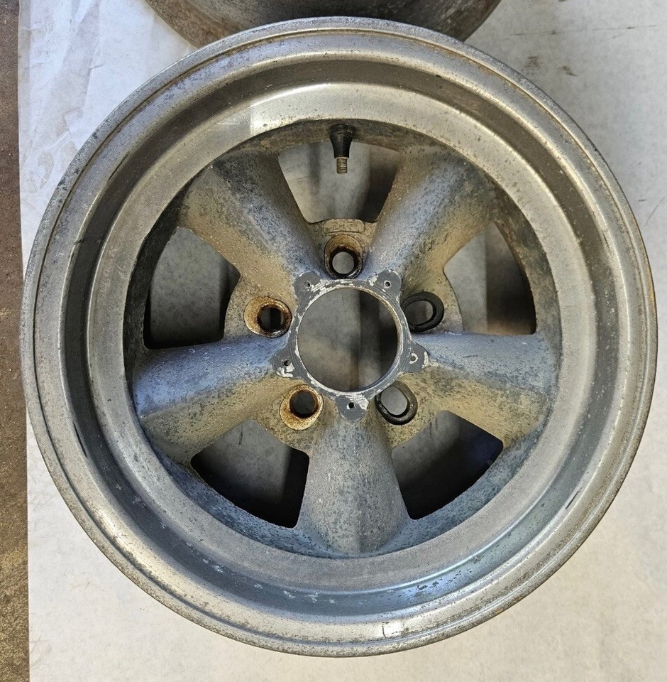 ET Vintage Torque Thrust Style 5 Spoke Mag Wheels 14x7 Chevy Ford Mopar ...
