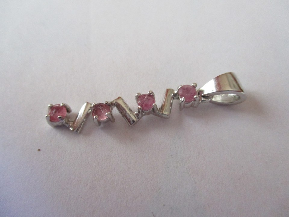 Gorgeous Sterling Silver Real Pink Ruby Pendant Pink Ruby 1 1/4 long | eBay