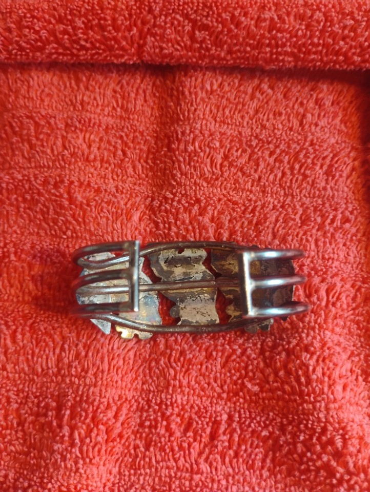Vtg Zuni w/Inlaid Stones Sterling Silver Triple Rainbow Man Cuff ...