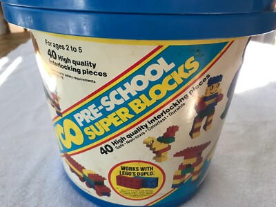 TYCO Super Blocks Pre-School Bucket with Lego Duplo Parts | eBay