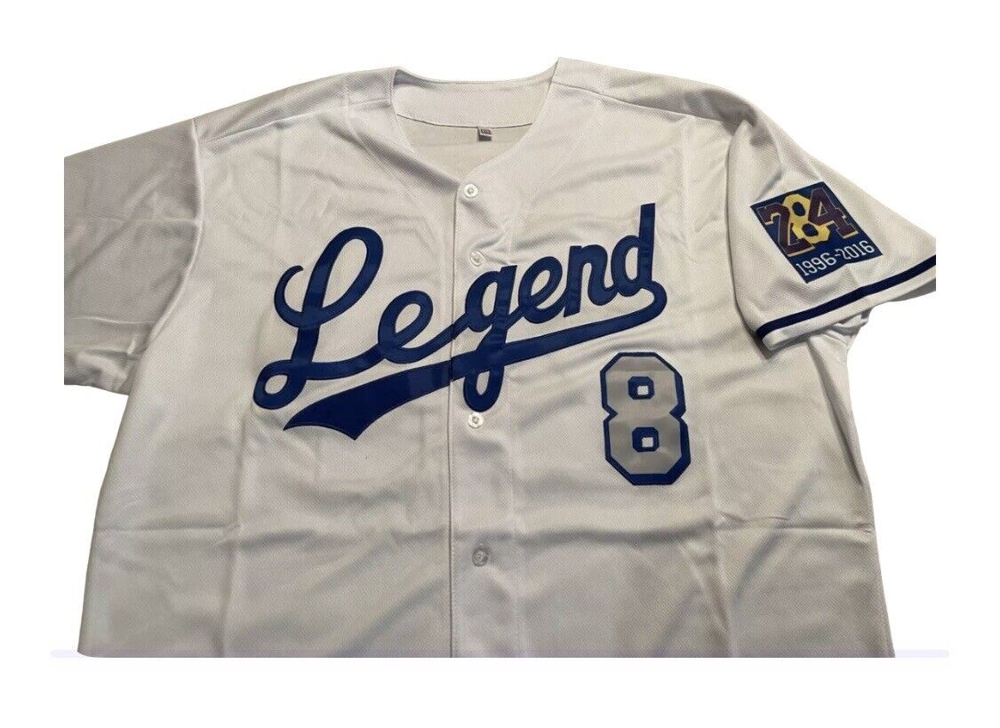 Kobe Bryant Legend white Stitched Baseball Jersey Mamba Kobe Bryant Legend white Stitched Baseball Jersey Mamba