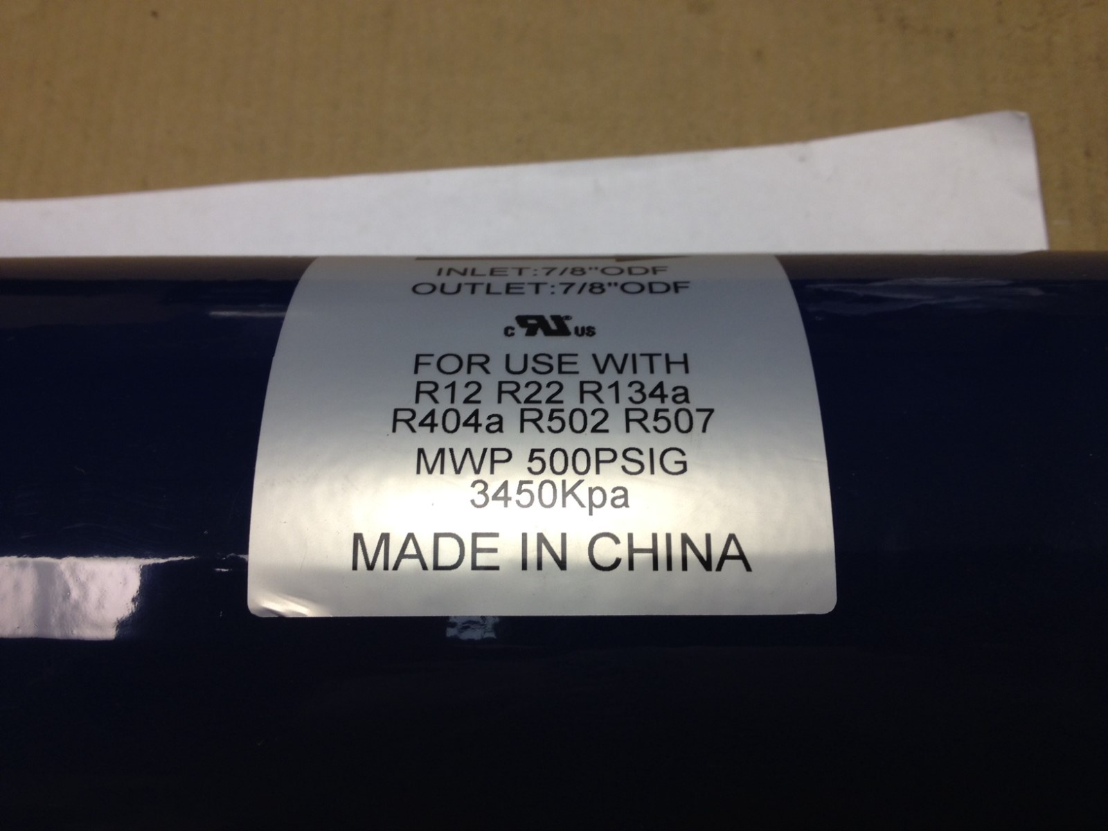 Grainger 967-T, Replacement Filter-Drier Shell- 7/8" ODF, 28 Ton, 6AXC8 ...