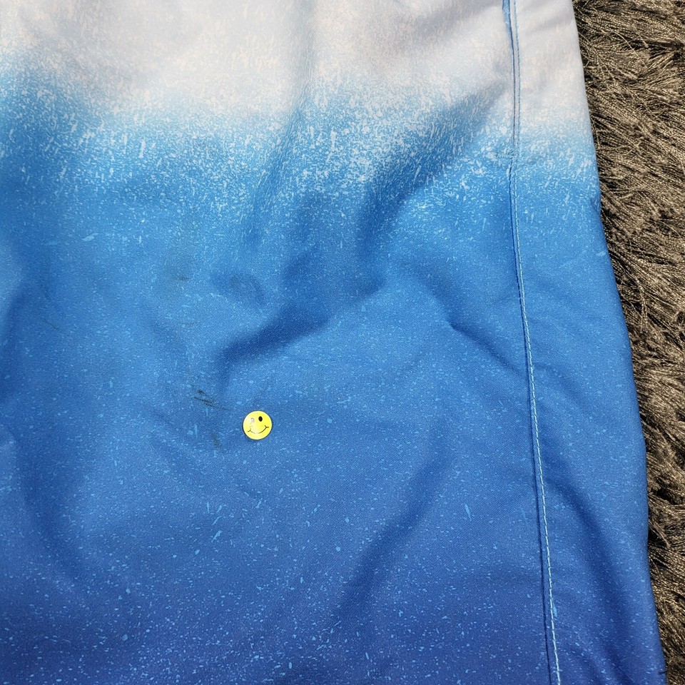 Speedo Swim Trunks Men's Medium Blue Printed Surfing Shorts Elastic ...