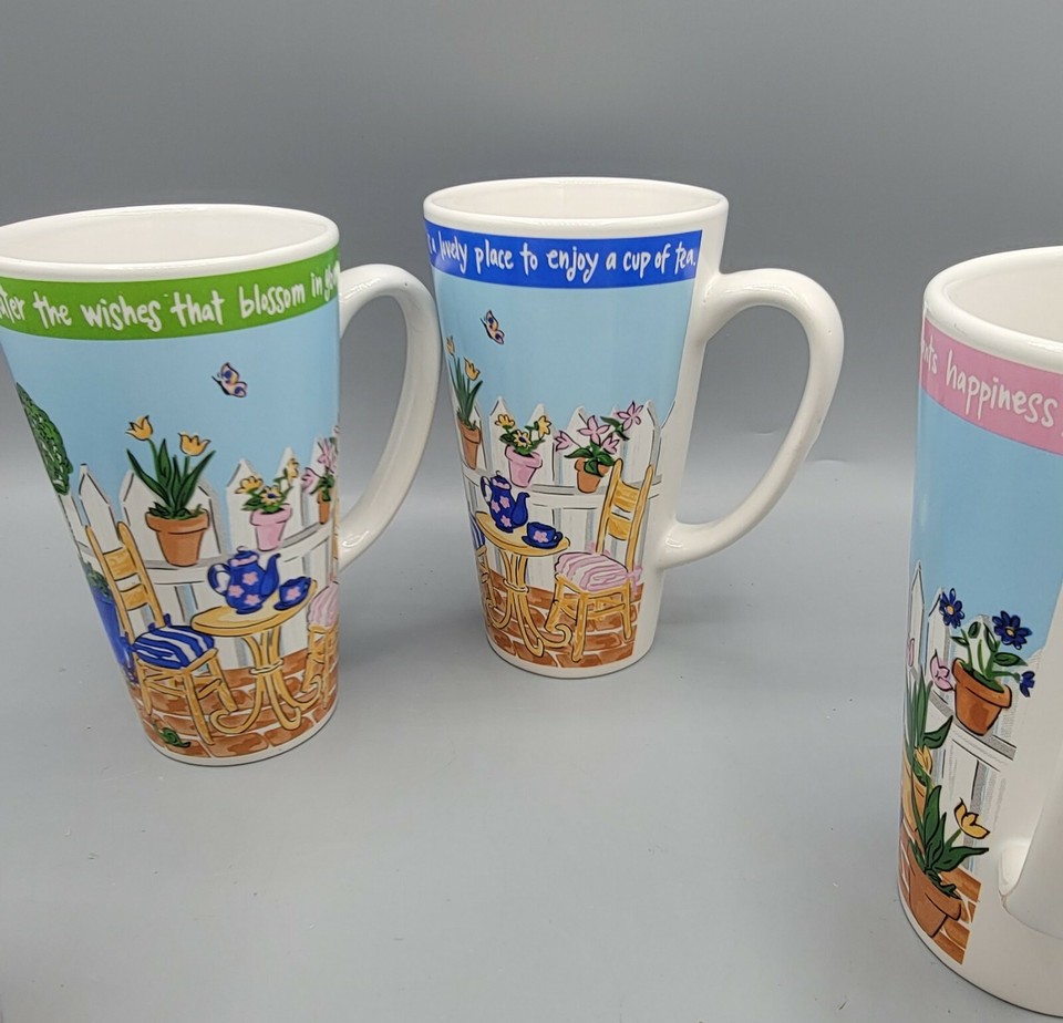 4 Signature Riviera Van Beers Coffee Cup Mug Floral Garden Plant ...