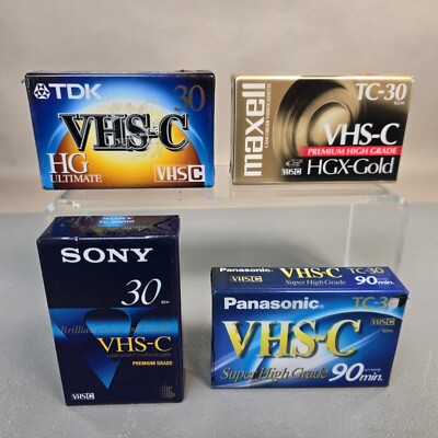 Brand New Seal 4 Pack JVC TDK Sony Panasonic VHS-C Compact 90 Video ...