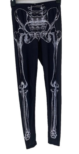 Skeleton Yoga Leggings Halloween Skeletal Costume Pants Black & White ...